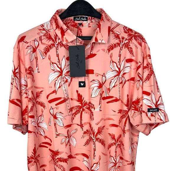 Bad Birdie | Shirts | New Badbirdie Mens Xl Ricky Rose Palm Trees Golf ...